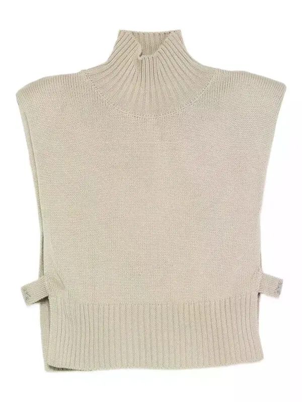 Patrizia Pepe Ribbed High Collar Vest