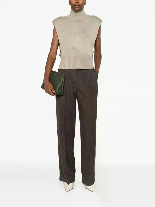 Patrizia Pepe Ribbed High Collar Vest
