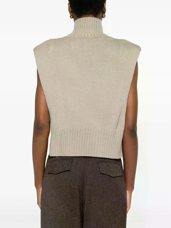 Patrizia Pepe Ribbed High Collar Vest