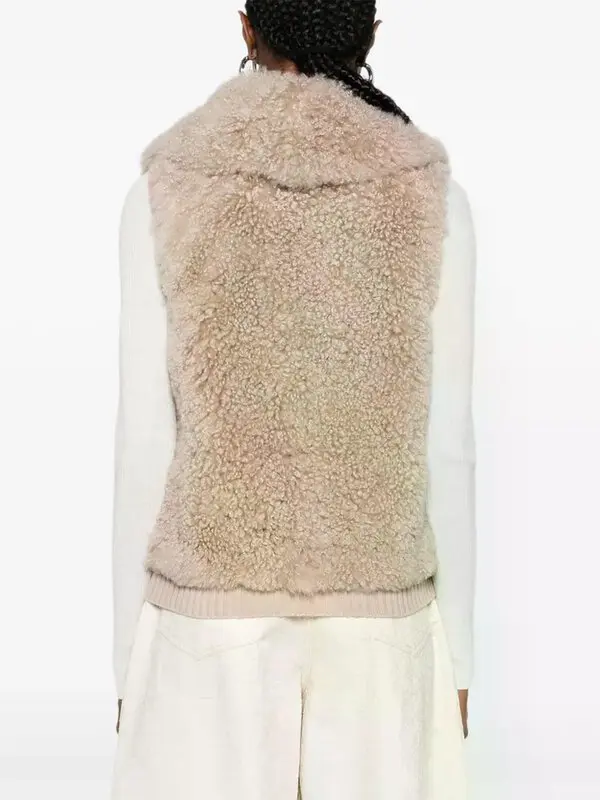 YVES SALOMON Textured Gilet - Neutrals