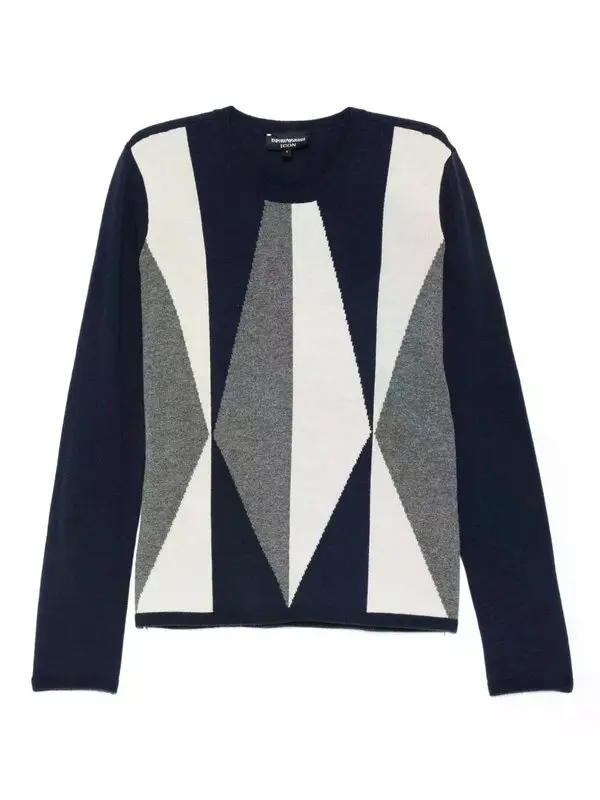 Emporio Armani Geometric-pattern Sweater - Blue
