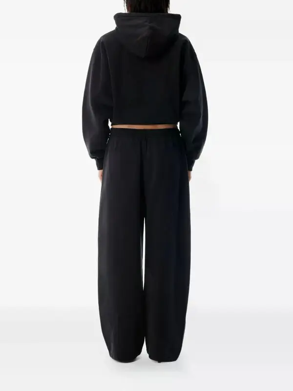 Alexander Wang Rhinestone-drawcord Zip-up Hoodie - Black