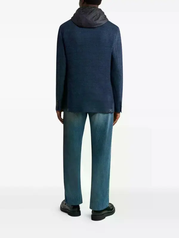 Etro Herringbone Jacket With Removable Hood
