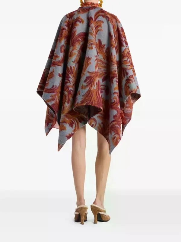 Etro Leaf-jacquard Tassel Cape