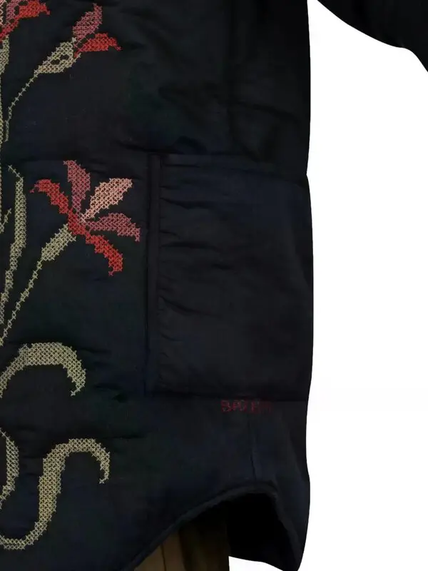 BAZISZT Floral-embroidered Padded Jacket