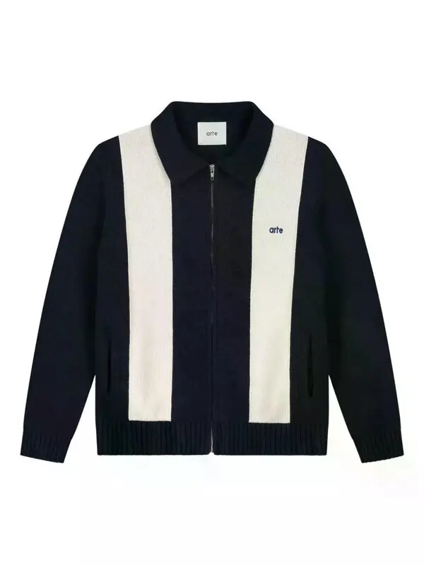 ARTE ANTWERP Striped Zip-up Cardigan