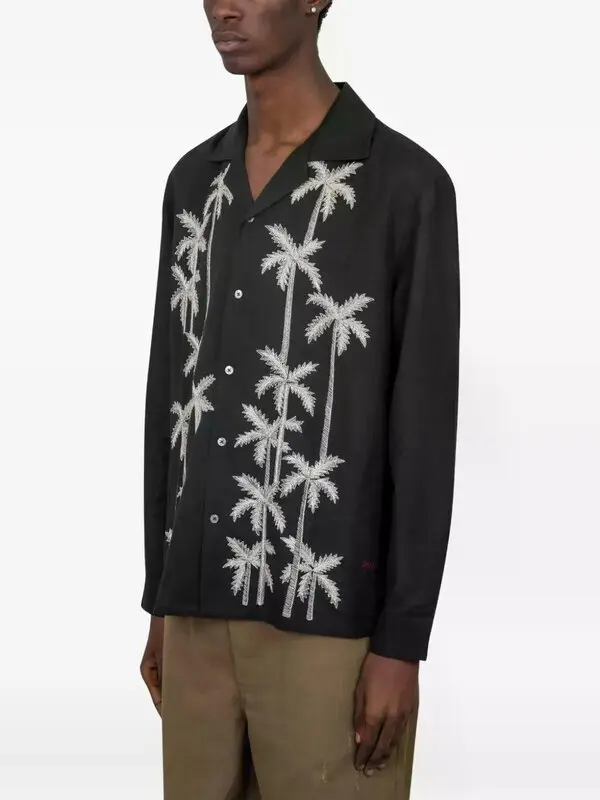 BAZISZT Palm-tree Embroidered Shirt