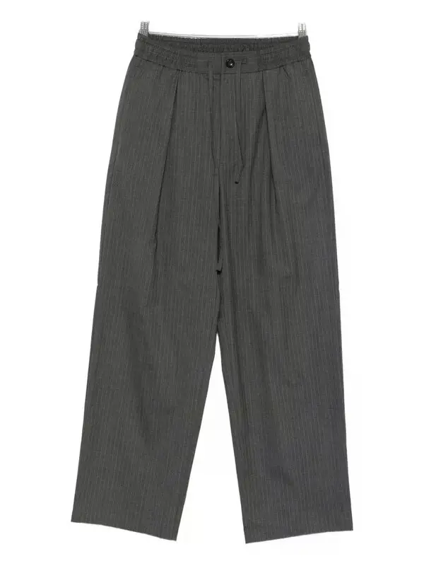 Attachment Pinstripe Drawstring Trousers - Grey