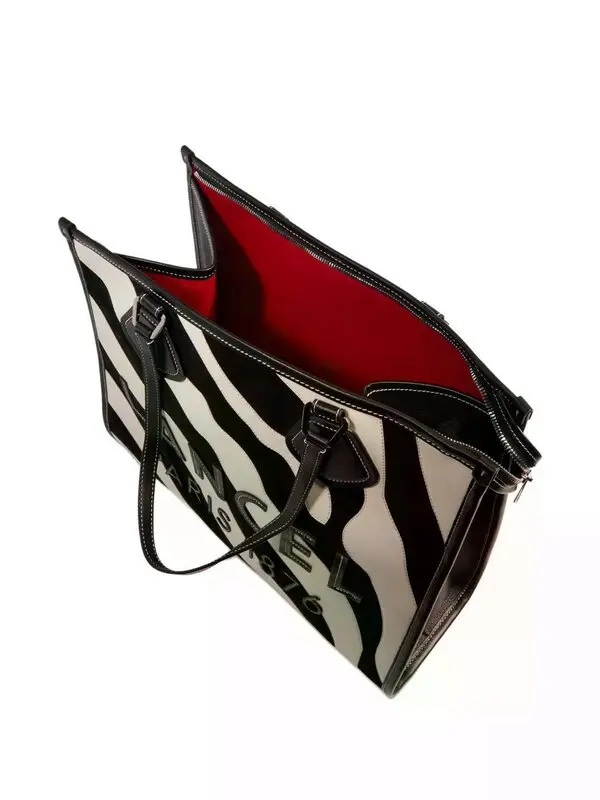 LANCEL Zebra-print Suede Tote Bag - Black