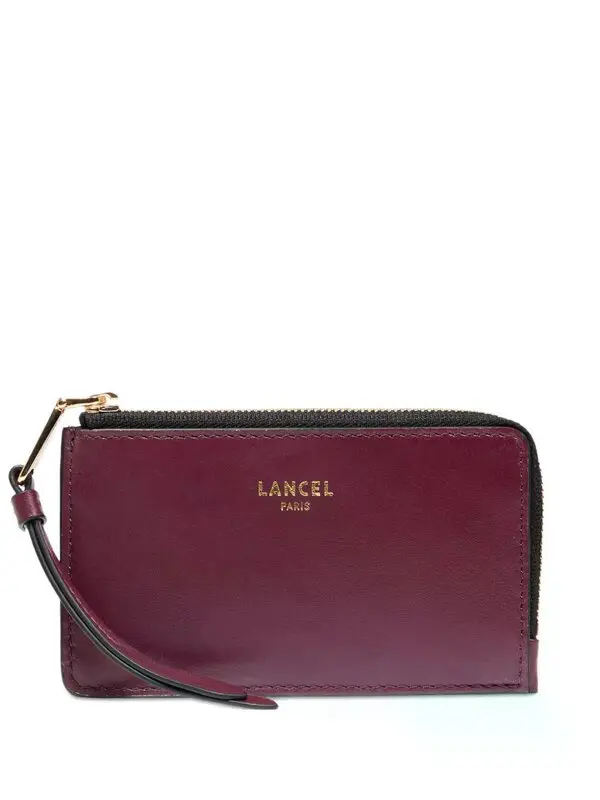 LANCEL Zip-fastening Leather Card Holder - Red