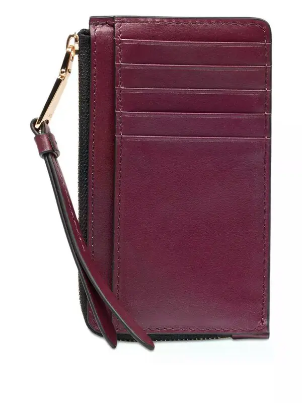 LANCEL Zip-fastening Leather Card Holder - Red