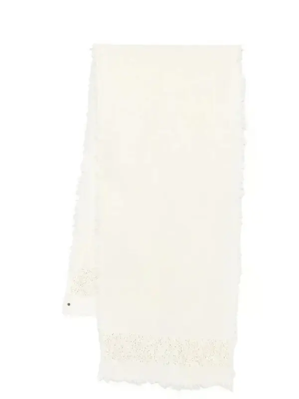 Faliero Sarti Sequin-embellished Fringed Scarf - Neutrals