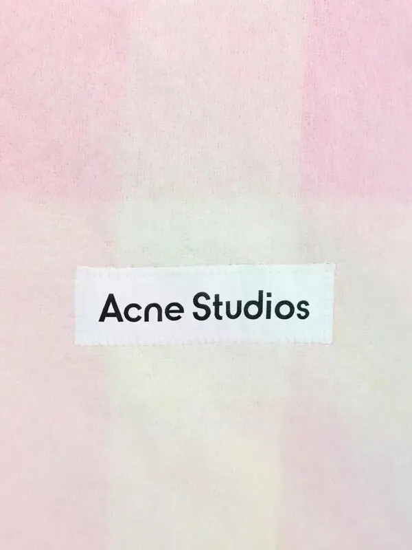 Acne Studios Checked Fringed Scarf - Pink