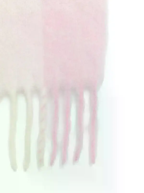 Acne Studios Checked Fringed Scarf - Pink