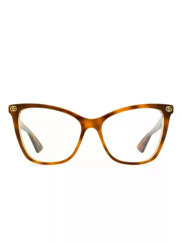 Gucci Logo Butterfly-frame Eyeglasses - Brown