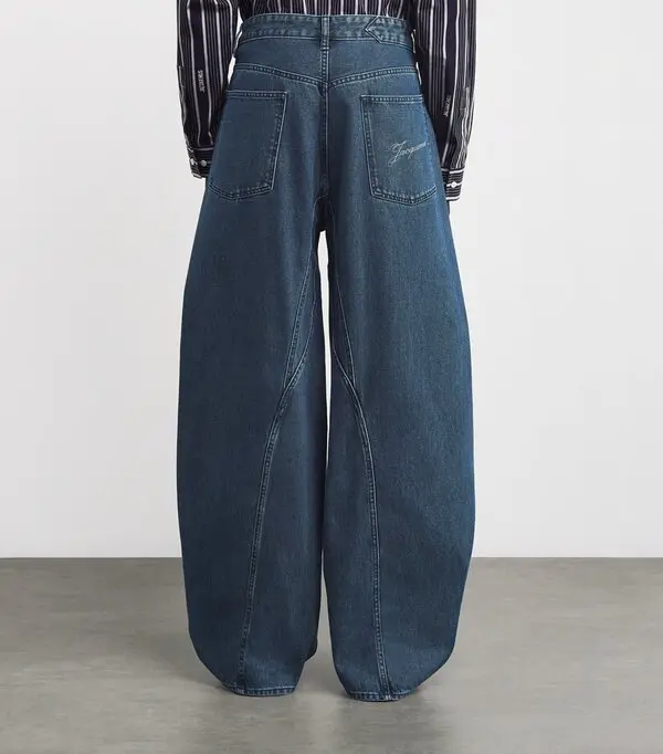 Jacquemus Curved-seam Wide-leg Jeans