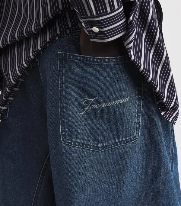 Jacquemus Curved-seam Wide-leg Jeans
