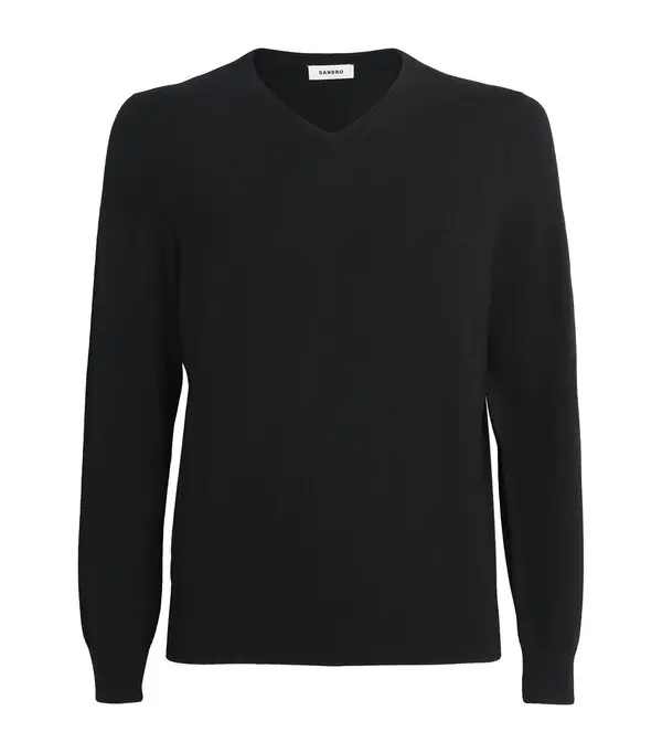 Sandro Wool V-neck Sweatshirt