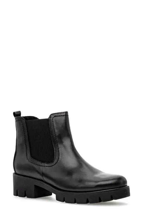 Gabor Lug Sole Ankle Boots - Black