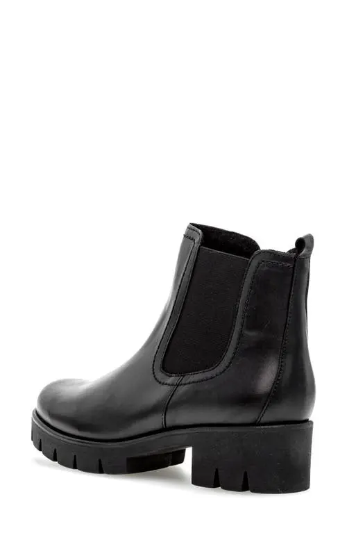 Gabor Lug Sole Ankle Boots - Black