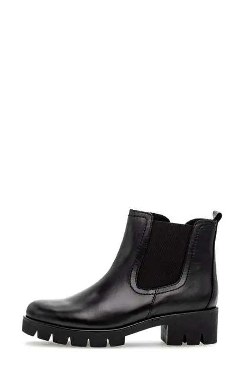 Gabor Lug Sole Ankle Boots - Black
