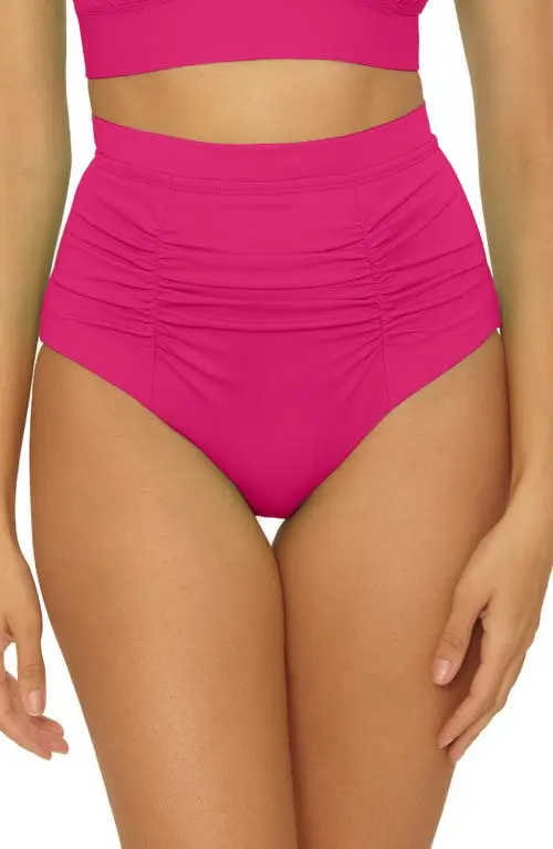 SOLUNA High-waist Bikini Bottom - Hot Pink