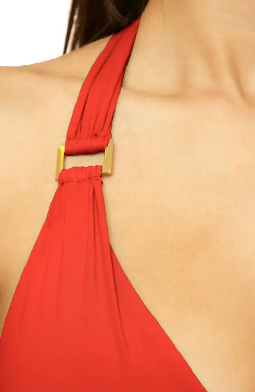 SOLUNA Sun Goddess Halter Bikini Top - Red