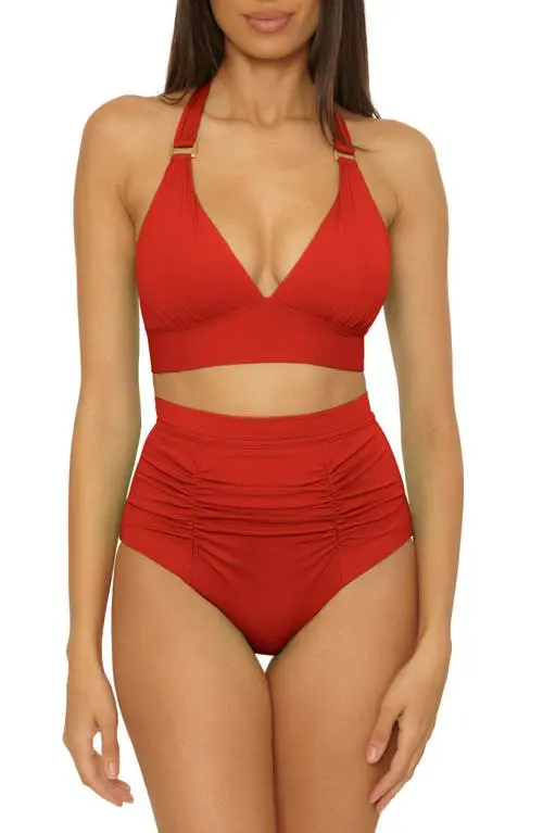 SOLUNA Sun Goddess Halter Bikini Top - Red