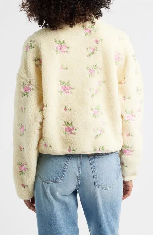 HAPPY CAMP3R Rose Petals Quarter Zip Pullover - Cream