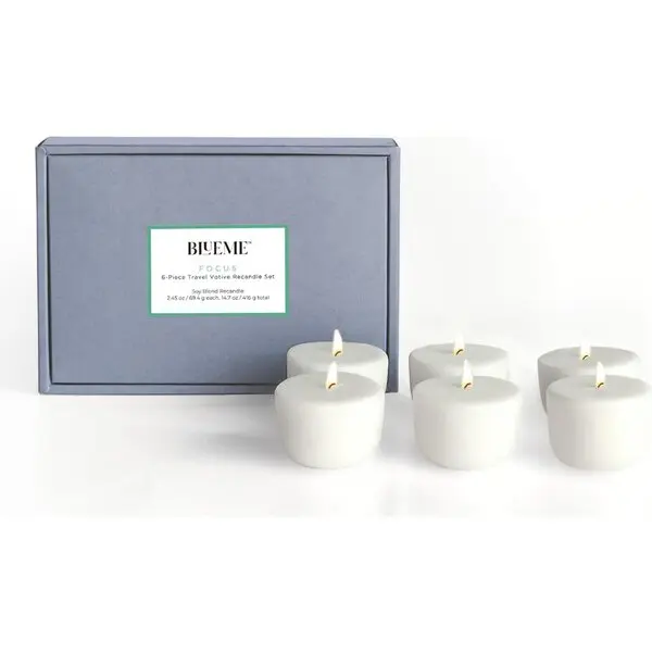 BLUEME Focus 6-piece Travel Votive Wax Refill Set - No Color