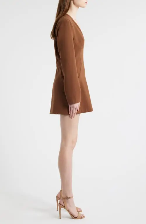 Black Halo Kenna Long Sleeve Mini Dress - Mocha