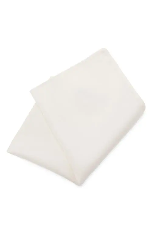 Mango Silk Pocket Square - White