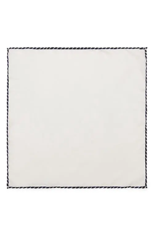 Mango Silk Pocket Square - White/black