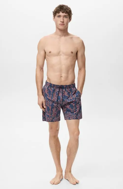 Mango Printed Swim Trunks