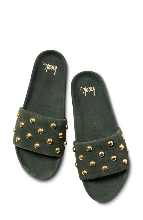 Beek Gallito Studded Leather Slide Sandal - Ivy