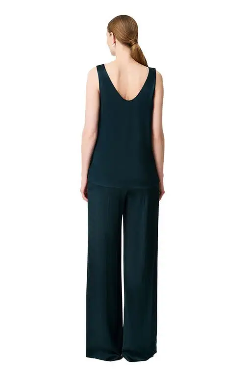Another Tomorrow Sleeveless Tank Blouse - Juniper
