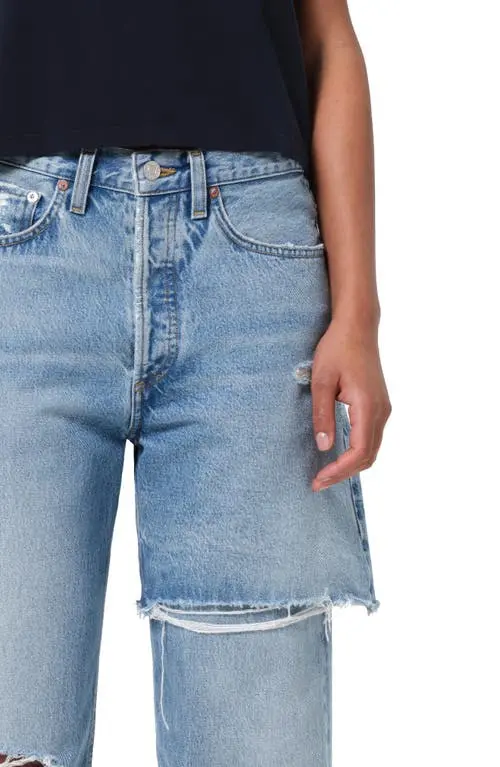 AGOLDE Amryn Double Layer Ripped Straight Leg Jeans