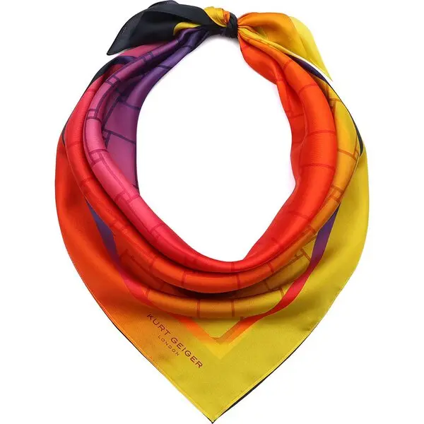 Kurt Geiger Ombré Print Silk Square Scarf - Classic Rainbow