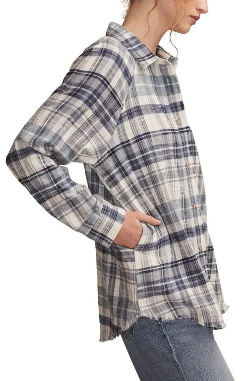 Lucky Brand Plaid Button-up Tunic Shirt