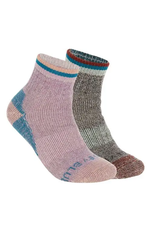 United By Blue Assorted 2-pack Wool & Cotton Blend Quarter Socks - Black/pink
