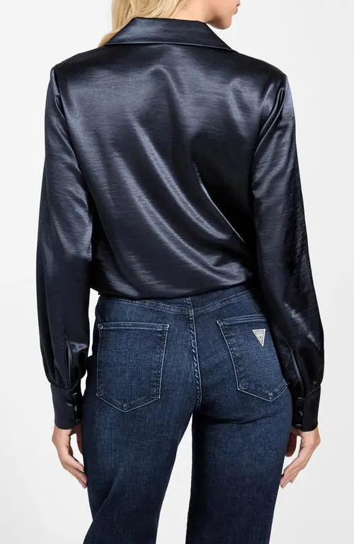 Guess Leah Long Sleeve Satin Bodysuit