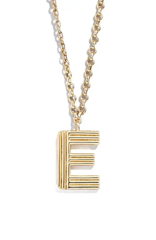 Baublebar Oversized Etched Letter Initial Pendant Necklace - Gold E
