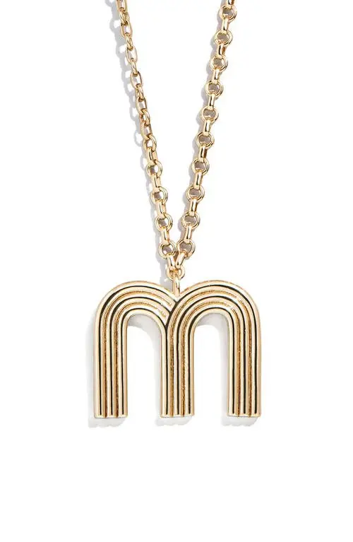Baublebar Oversized Etched Letter Initial Pendant Necklace - Gold M