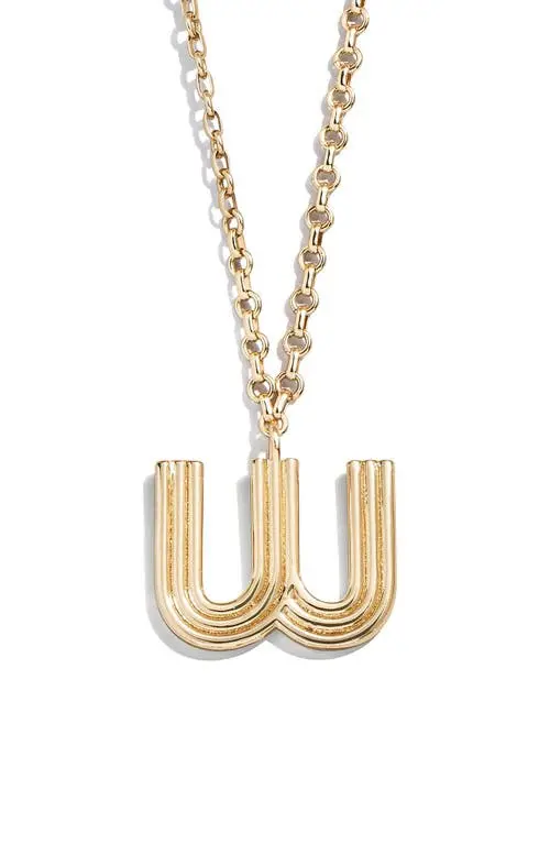 Baublebar Oversized Etched Letter Initial Pendant Necklace - Gold W