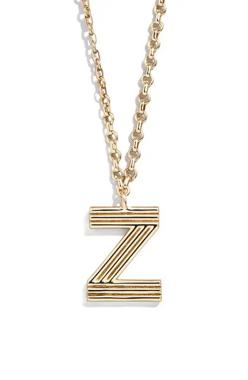 Baublebar Oversized Etched Letter Initial Pendant Necklace - Gold Z