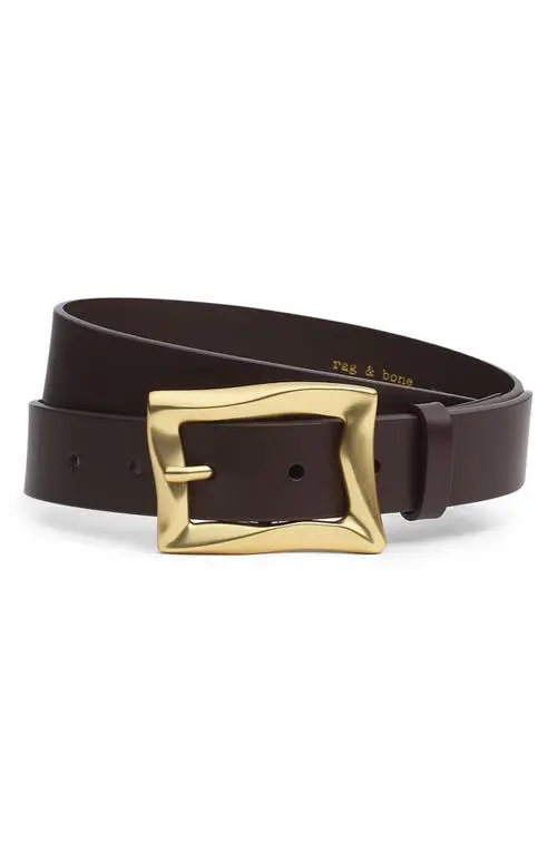 Rag & Bone Waverly Leather Belt - Dark Brown