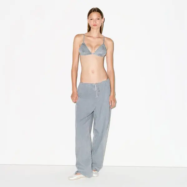 SKIMS Woven Lounge Triangle Bralette - Pacific