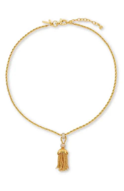 Lele Sadoughi Chateau Rope Tassel Necklace - Gold