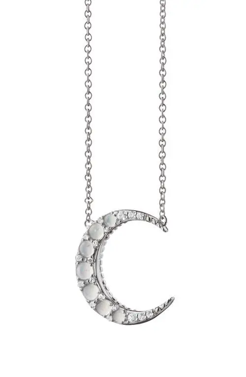 Monica Rich Kosann Mini Crescent Moon Pendant Necklace - Silver