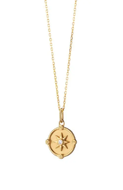 Monica Rich Kosann 18k Diamond Compass Pendant Necklace - Gold